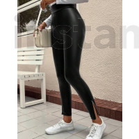 Černé koženkové legíny | instamo.